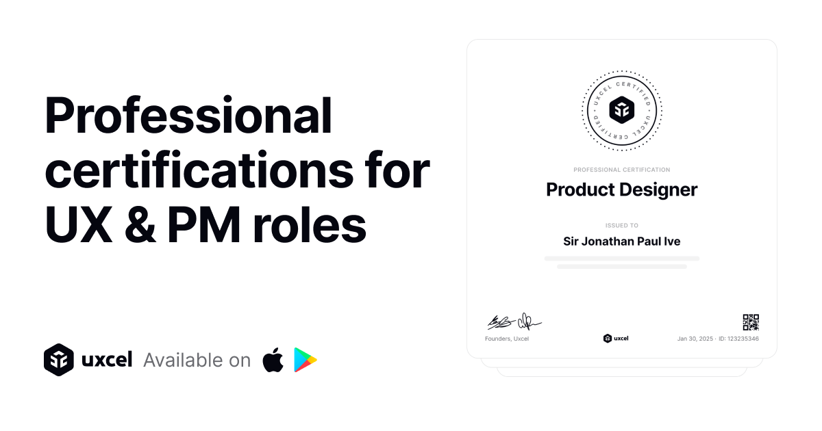 Your career deserves the credibility of professional certification | Uxcel
