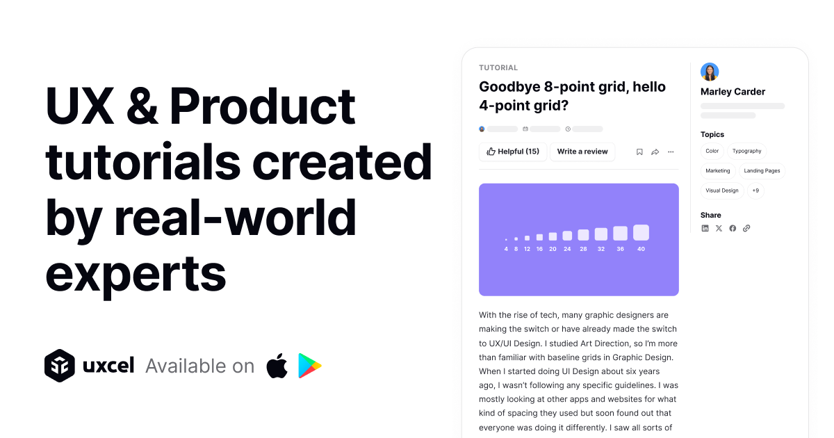 Discover UX & Product tutorials created by real-world experts | Uxcel