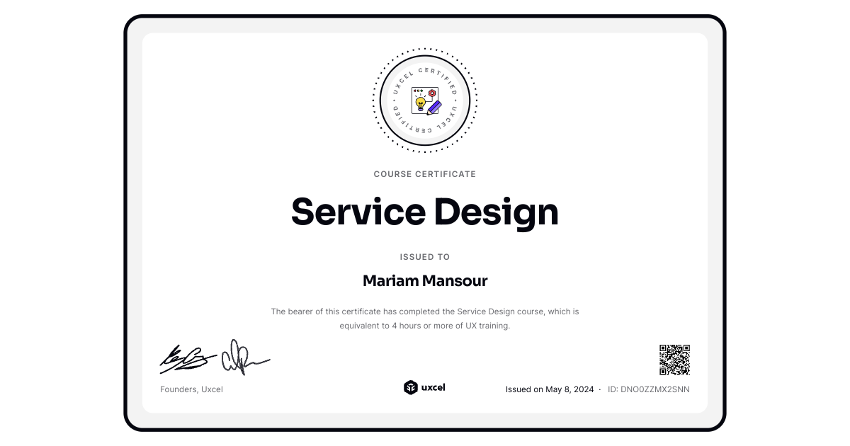 Uxcel Course Certificate of Completion | Uxcel