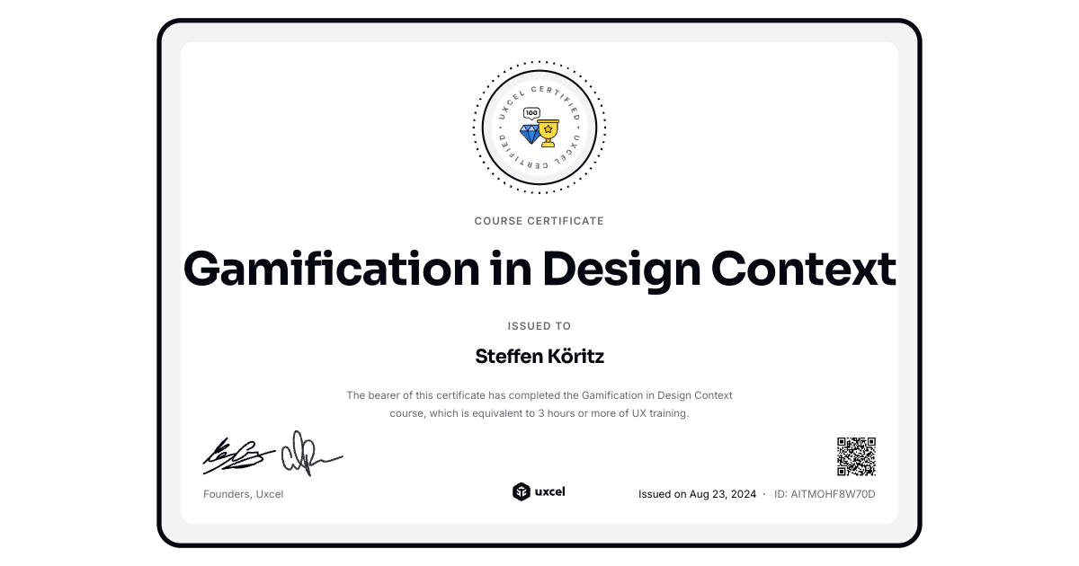 Uxcel Course Certificate of Completion | Uxcel