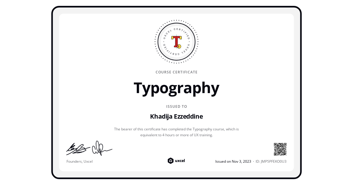 Uxcel Course Certificate of Completion | Uxcel