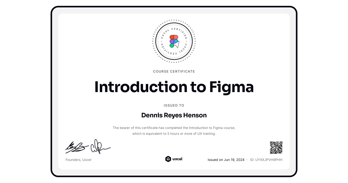 Uxcel Course Certificate of Completion | Uxcel